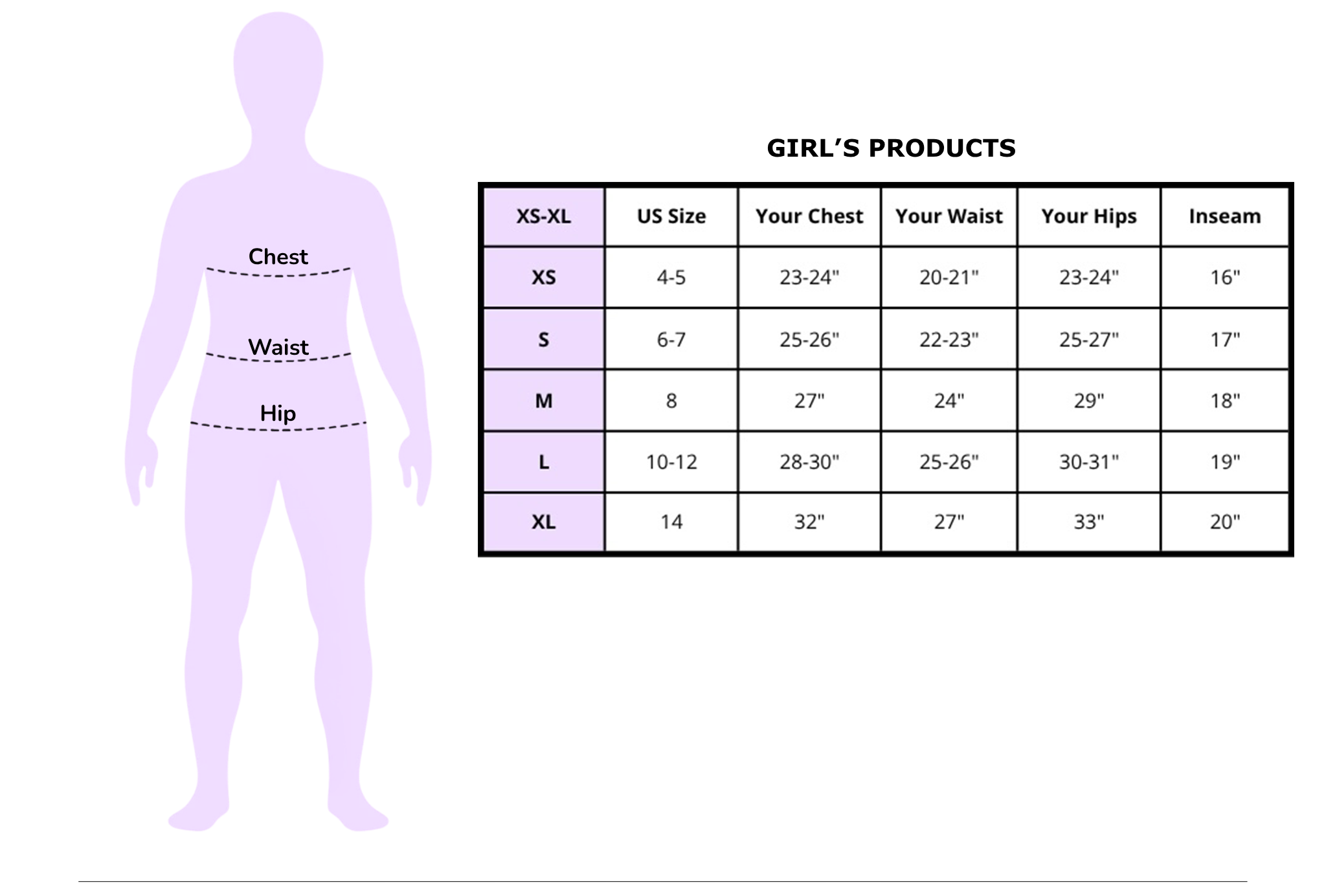 Product And Size Guide